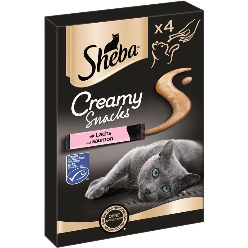 Sheba Creamy Snacks mit Lachs 4x12g